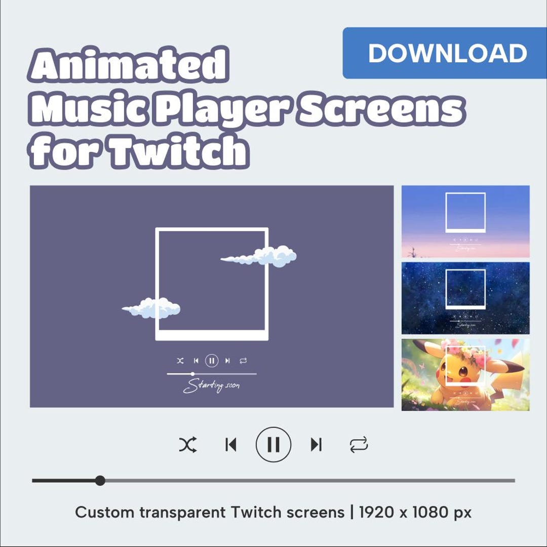 Animated Music Player Twitch Screen Overlay: DIY Stream Graphics ...