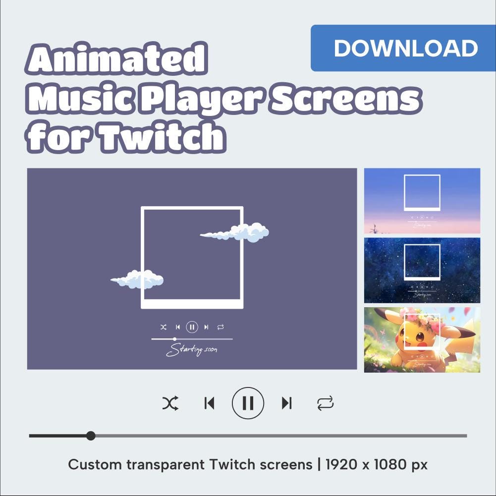 Animated Music Player Twitch Screen Overlay: DIY Stream Graphics ...