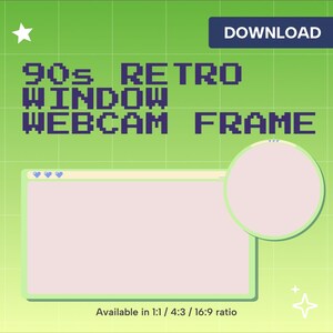 90s Green Retro Window Webcam Frame Overlay | Transparent Camera ...