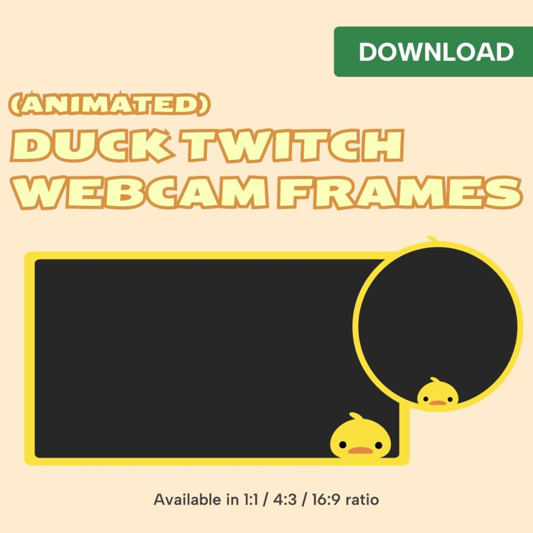 Animated Duck Webcam Frames for Twitch & Youtube (digital Download) - Etsy