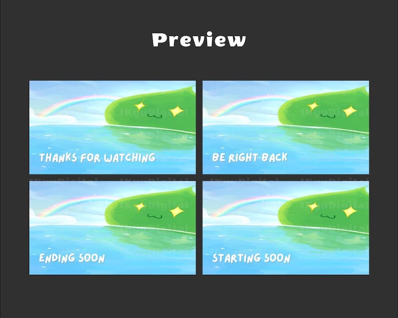 Giant Slime Animated Twitch Screens: Chibi Overlay (digital Download ...