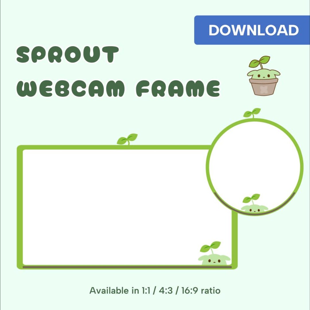 Sprout Webcam Frames for Twitch | Transparent Camera Border Overlay in ...