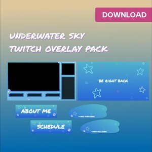 Underwater Sky Twitch Overlay Pack Animated Ocean Theme Panels Sub ...
