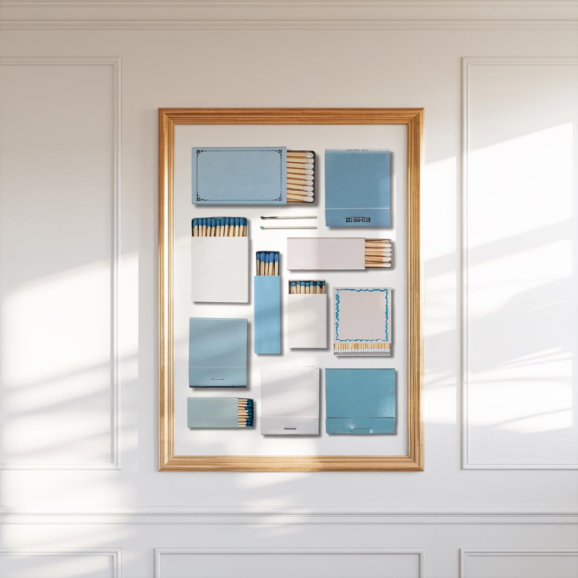 Matchbook Poster Template | Blue Matchbook Art | Blank DIY Matchbook ...