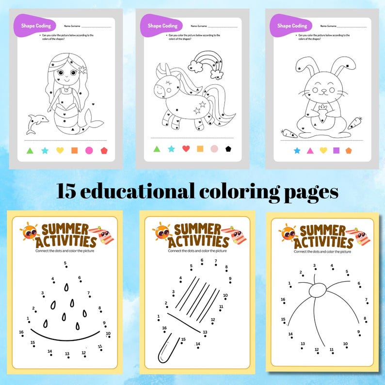15 Educational Coloring Pages 15 Printable Simple Coloring Pages for ...