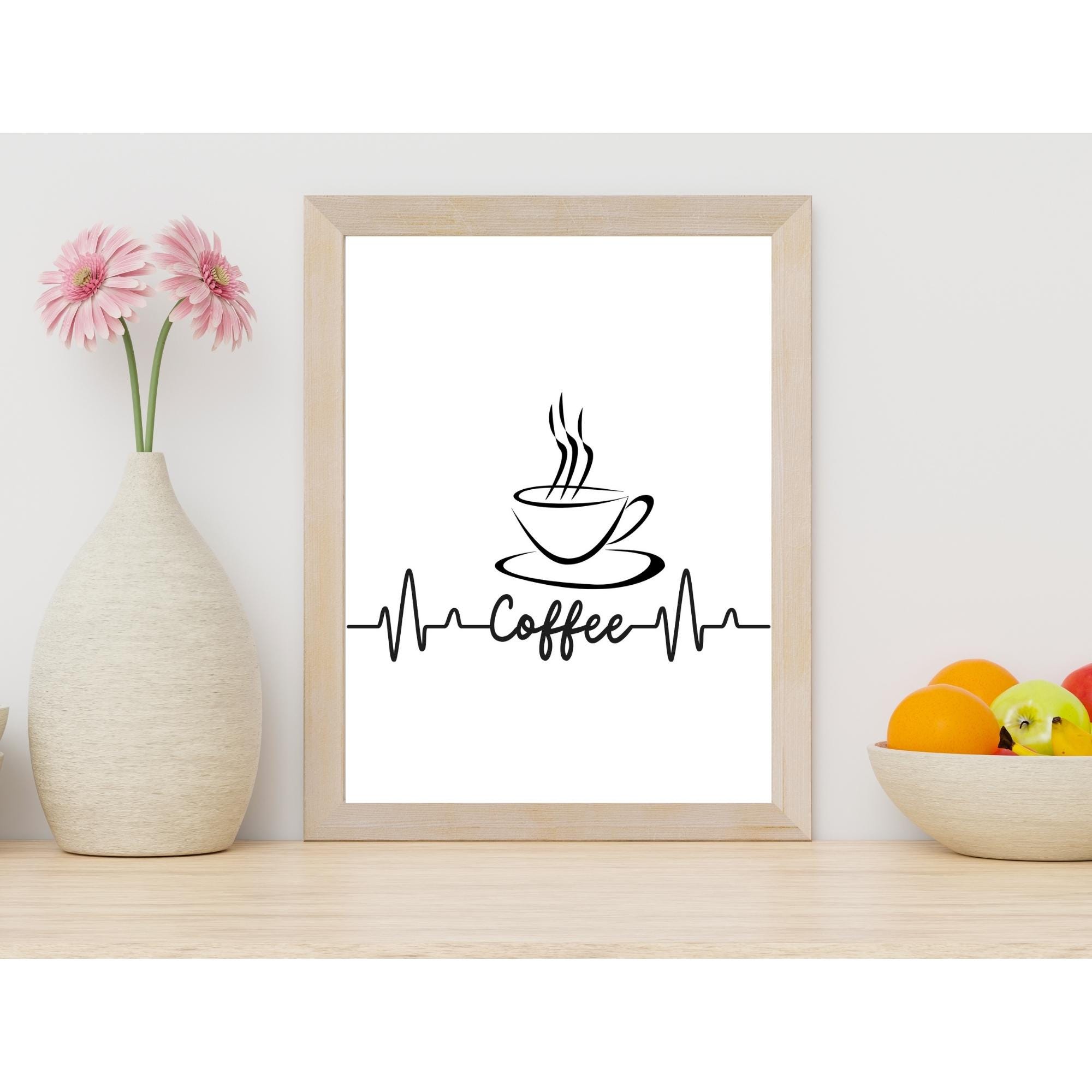 Set of 3 Line Drawing Printable Kitchen Decor ,kitchen Wall Art, Dining ...