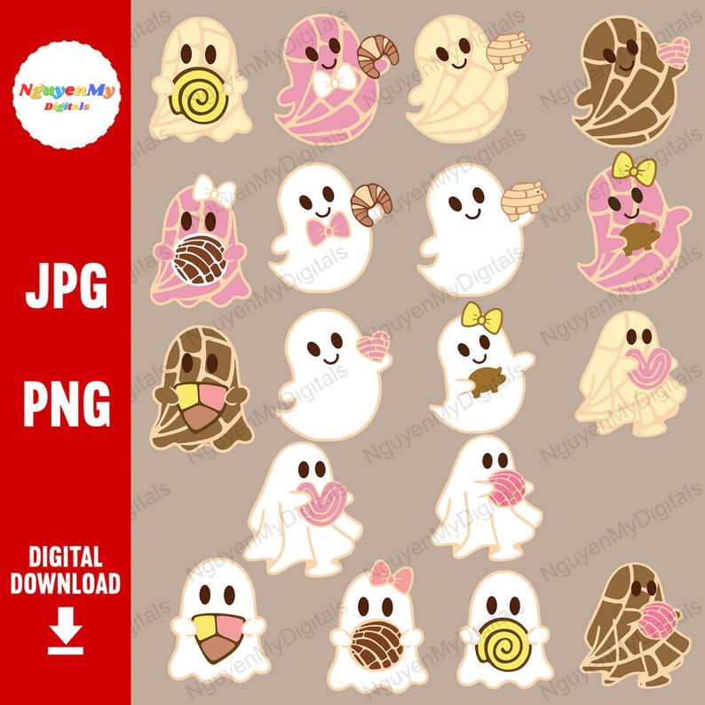 Bundle Spooky Conchas SVG, Mexican Conchas Ghost, Halloween Pan Dulce ...