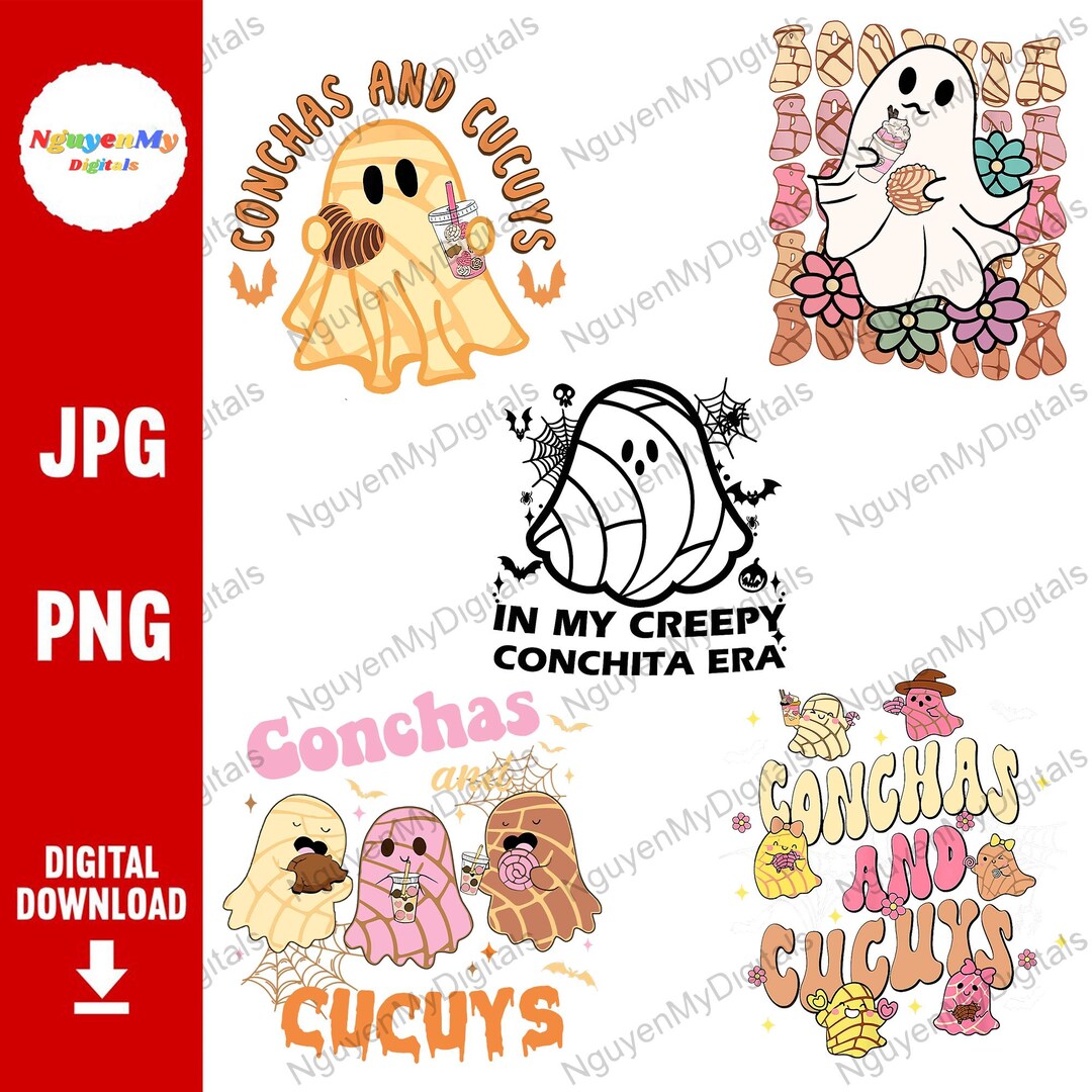 Mexican Ghost Png Bundle, Creepy Conchita Era Png, Conchas and Cucuys Png, Conchas Ghost, Funny ...