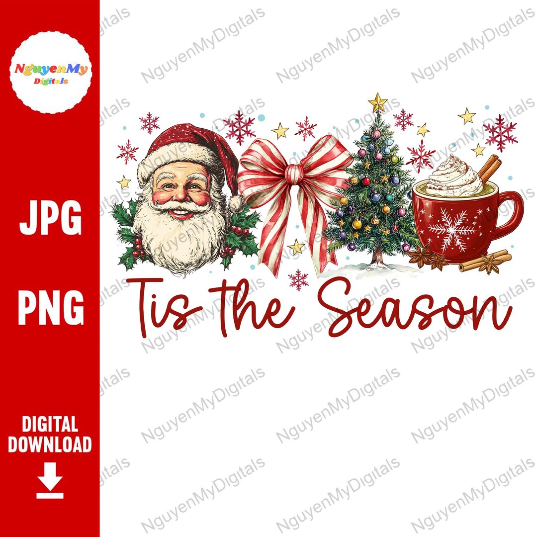 Santa Hot Cocoa Candy Cane PNG, Coquette Christmas Png, Coquette Bow ...