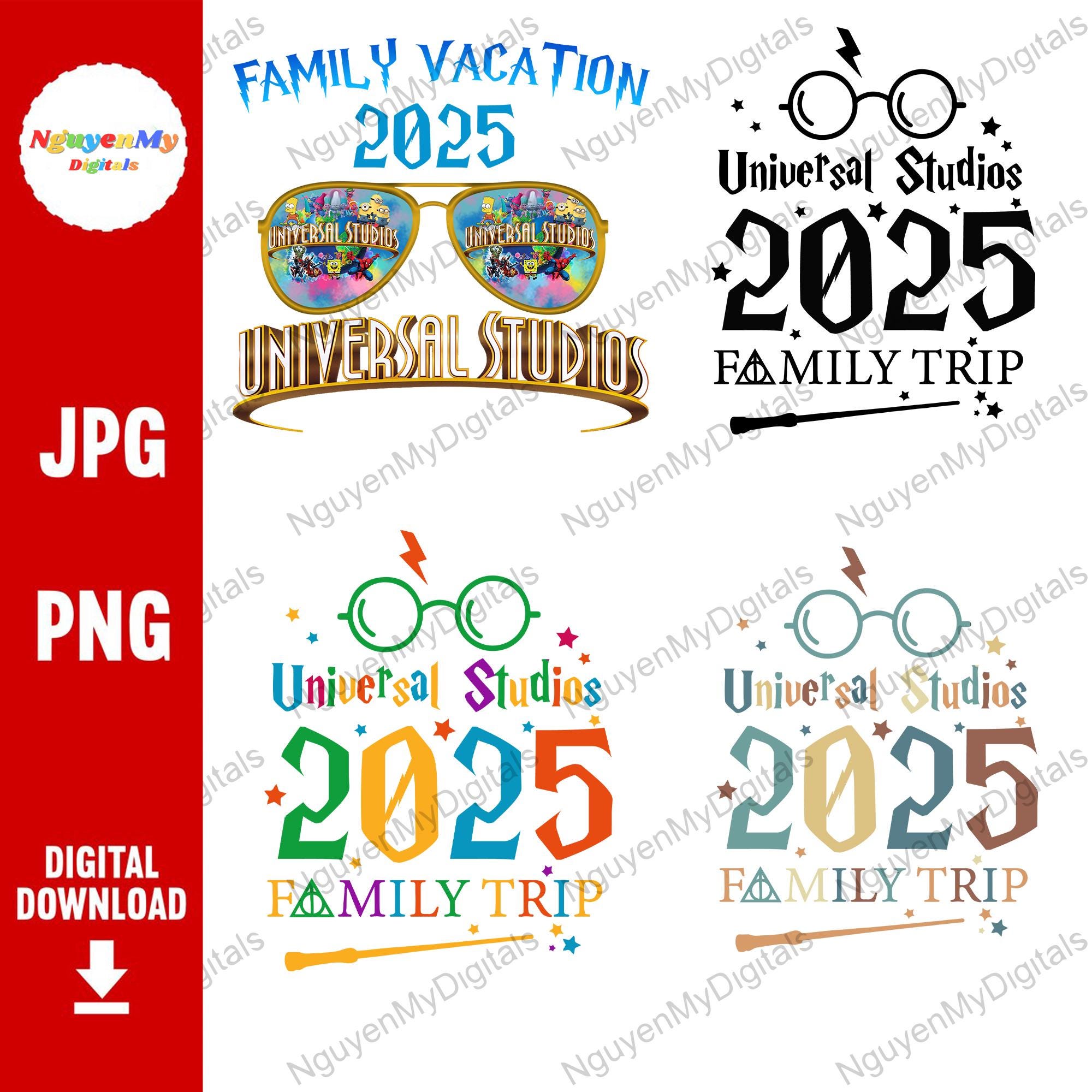 Bundle 4 Universal Studios 2025 PNG, Universal Studios Png, Family ...
