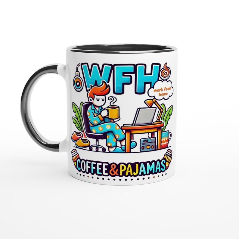 WFH Coffee and Pajamas Mug, Best Gift Ideas - Etsy