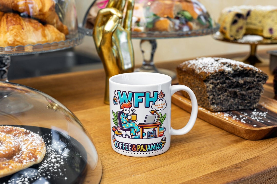 WFH Coffee and Pajamas Mug – Cozy Work From Home Coffee Cup, Funny ...