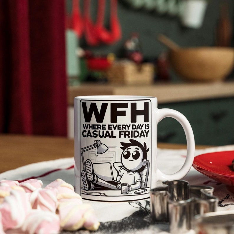 WFH Casual Friday Mug - Funny Work From Home Gift, Remote Worker Coffee ...