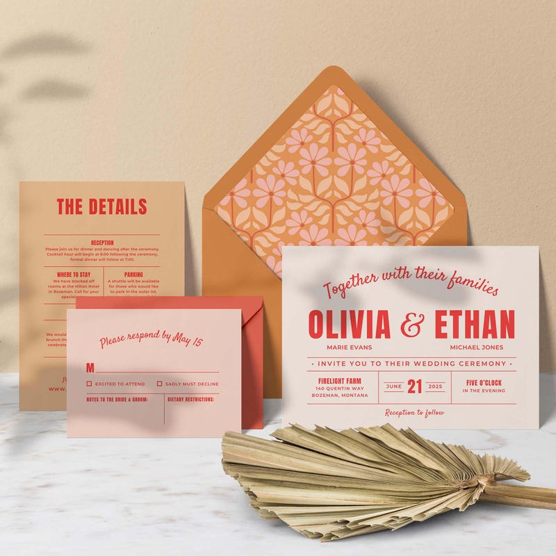 Retro Wedding Invitation - Etsy