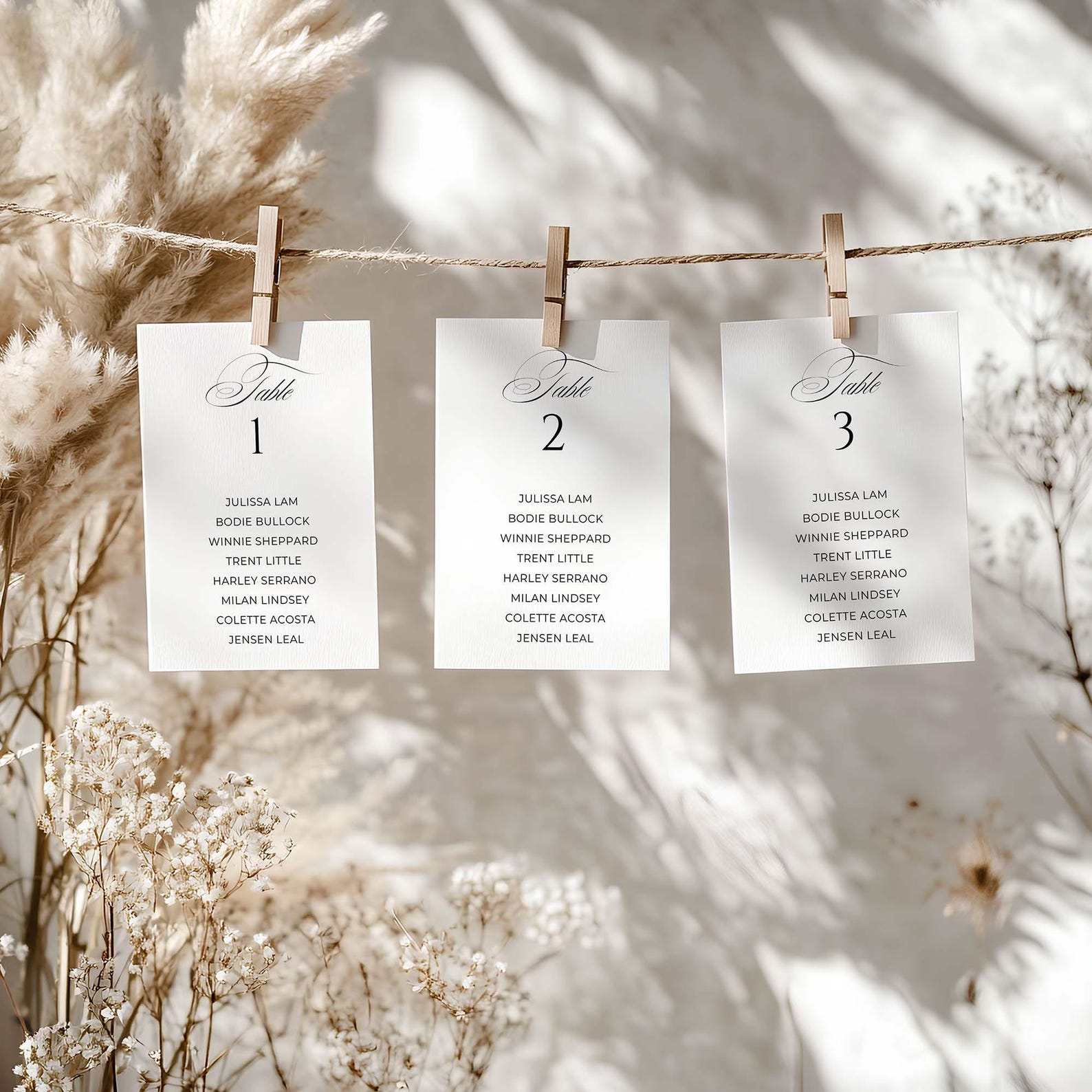 Wedding Table Numbers Seating Chart, Wedding Seating Chart Card ...