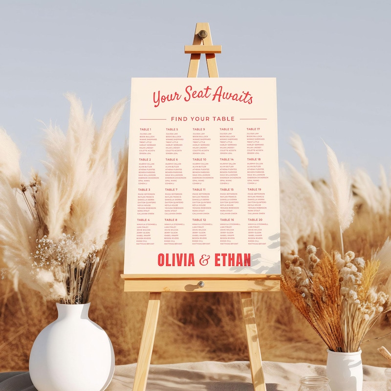 Colorful Seating Chart - Etsy