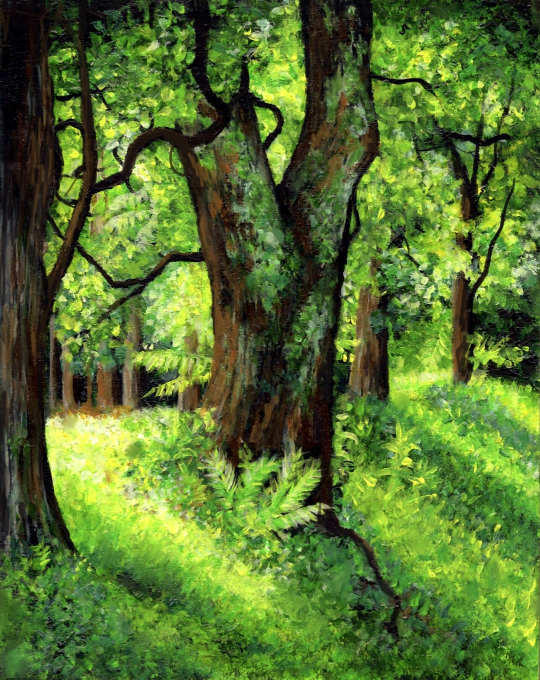 Print Midsummer Tree, Forest, Oak, Woodland - Etsy