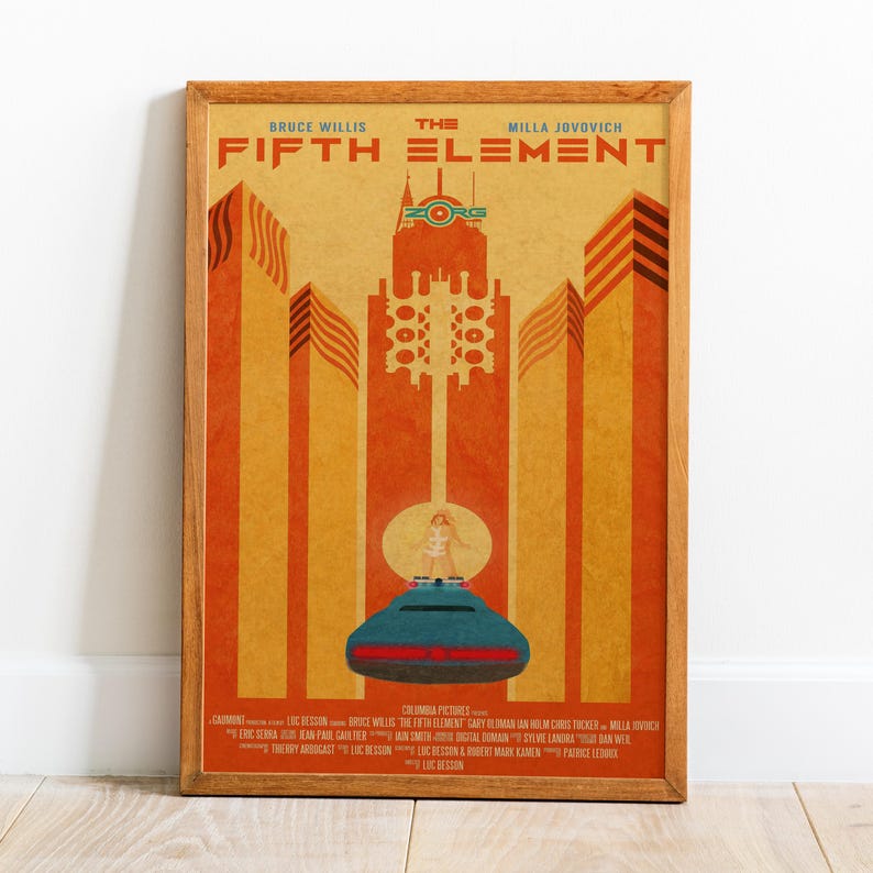 The Fifth Element Poster, Retro Print, Wall Art, Kraft Paper Print ...