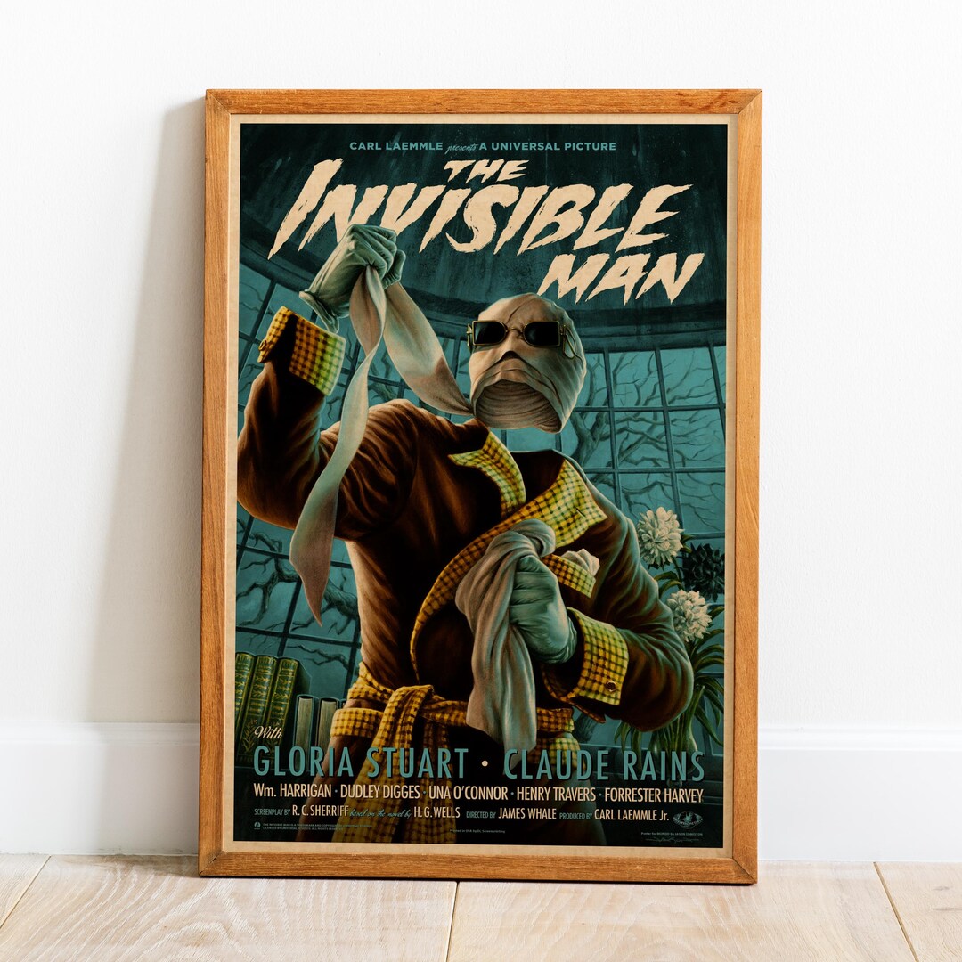 The Invisible Man Retro Poster | Movie Wall Art | Wall Decor | Kraft ...