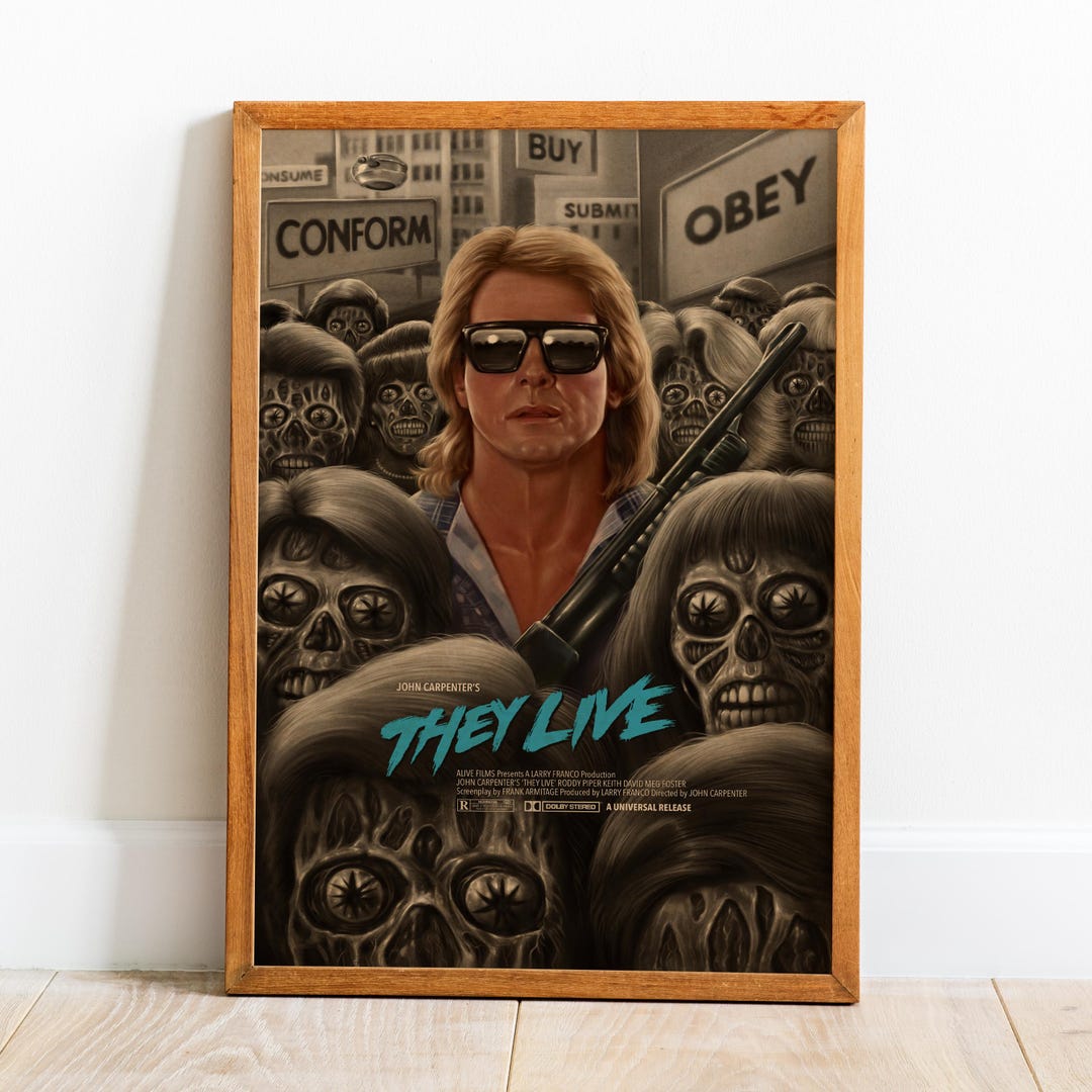 They Live Poster , Retro Print, Wall Art, Kraft Paper Print, Home Decor ...