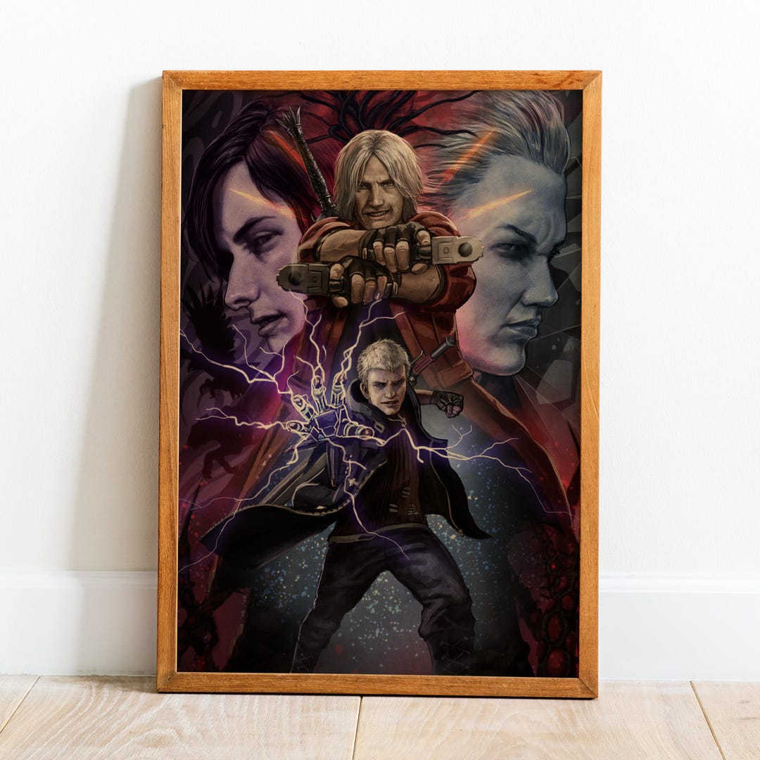 Devil May Cry Retro Poster | Game Wall Art | Wall Decor | Kraft Paper ...