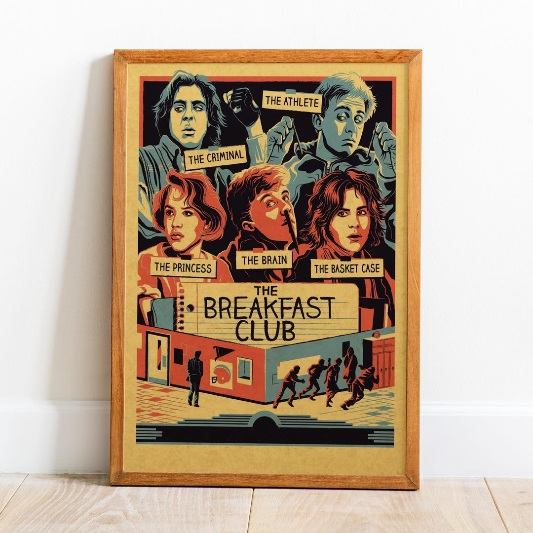 Breakfast Club Poster, Wall Art, Retro Print, Kraft Paper Prints, Home ...