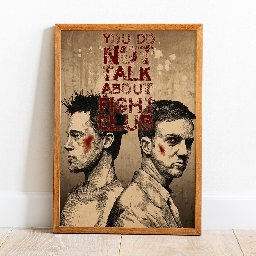 Fight Club Poster, Retro Print, Wall Art, Kraft Paper Print, Home Decor ...