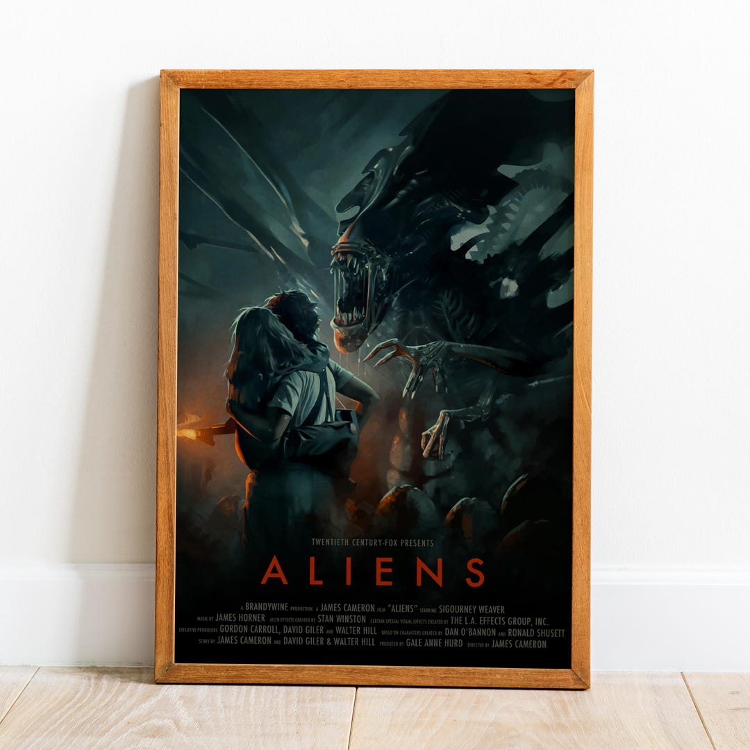 Alien Poster, Wall Art, Retro Print, Kraft Paper Prints, Home Decor ...