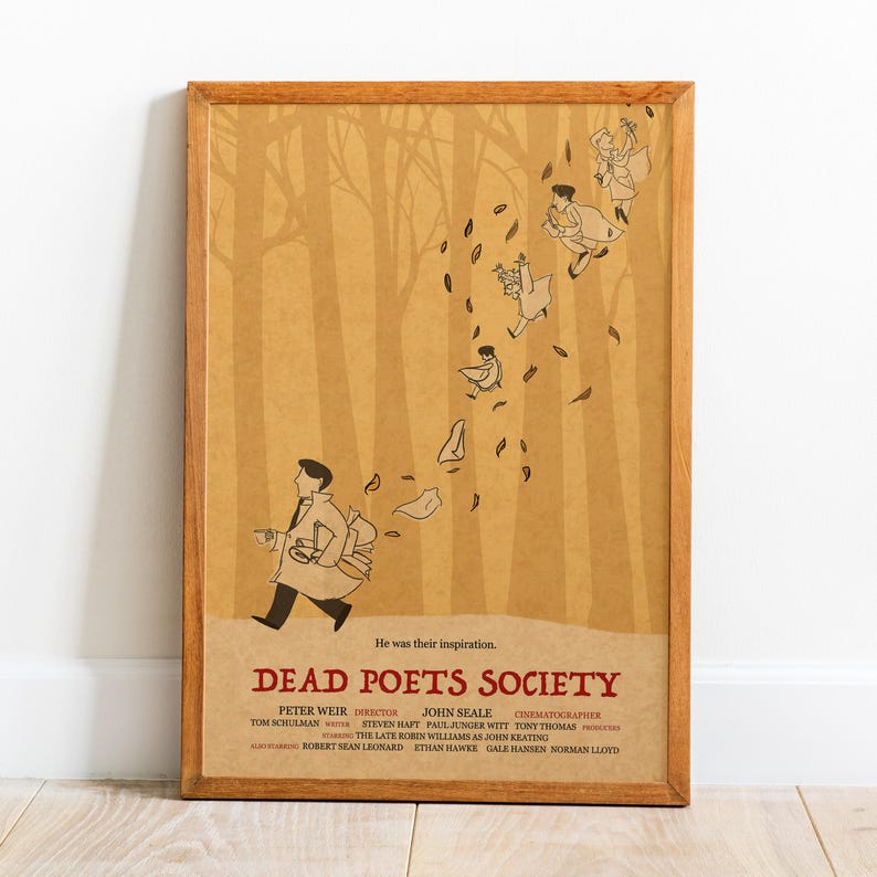 Dead Poets Society Retro Poster | Movie Wall Art | Wall Decor | Kraft ...
