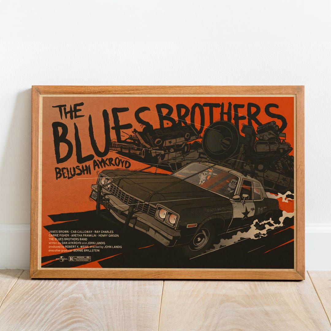 The Blues Brothers Poster, Retro Print, Wall Art, Kraft Paper Print ...