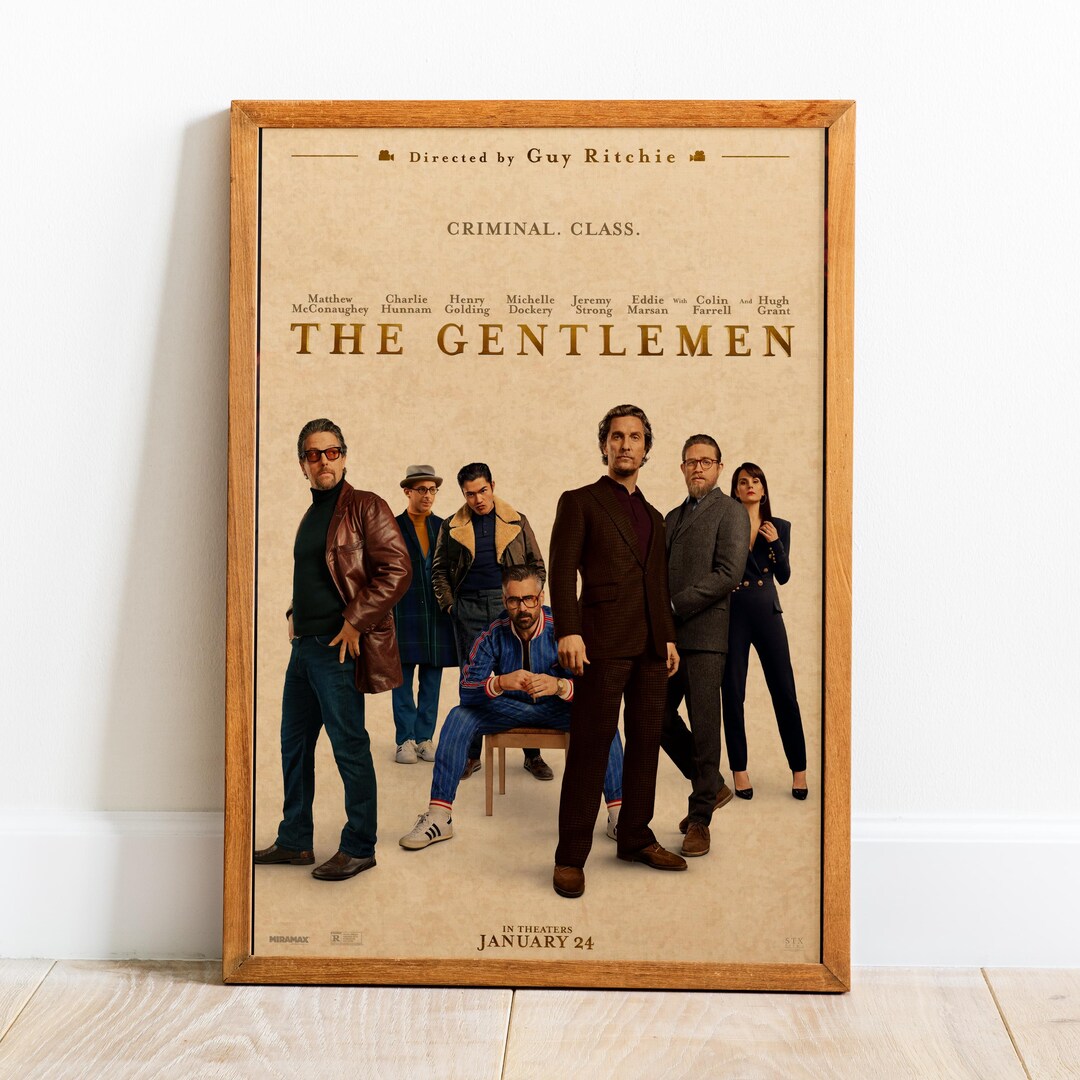 The Gentlemen Poster, Retro Print, Wall Art, Kraft Paper Print, Home ...
