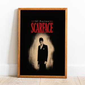 Scarface Poster, Retro Print, Wall Art, Kraft Paper Print, Home Decor ...