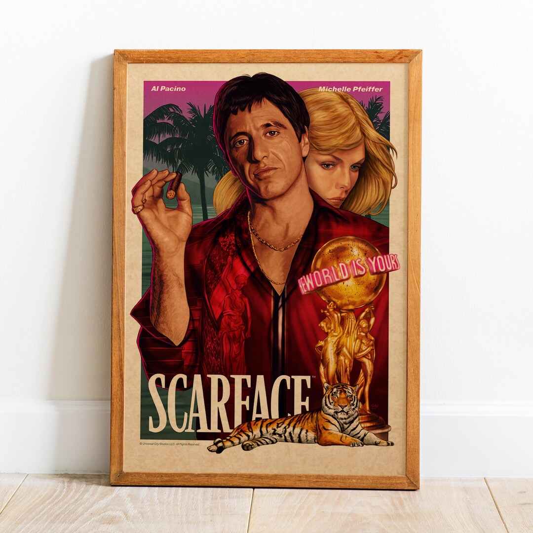 Scarface Poster, Retro Print, Wall Art, Kraft Paper Print, Home Decor ...