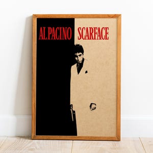 Scarface Poster, Retro Print, Wall Art, Kraft Paper Print, Home Decor ...