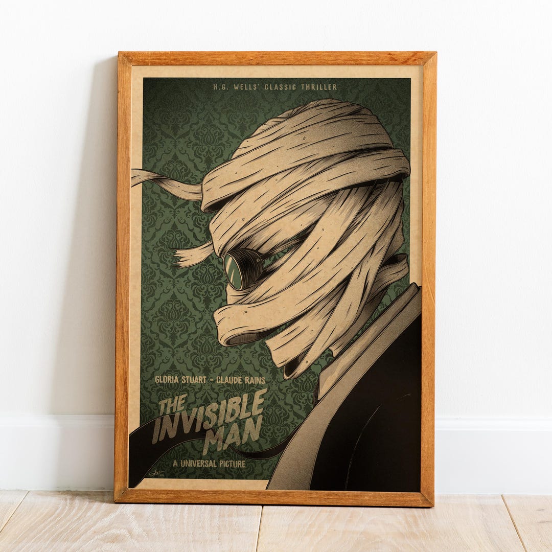The Invisible Man Hotel Poster, Retro Print, Wall Art, Kraft Paper ...