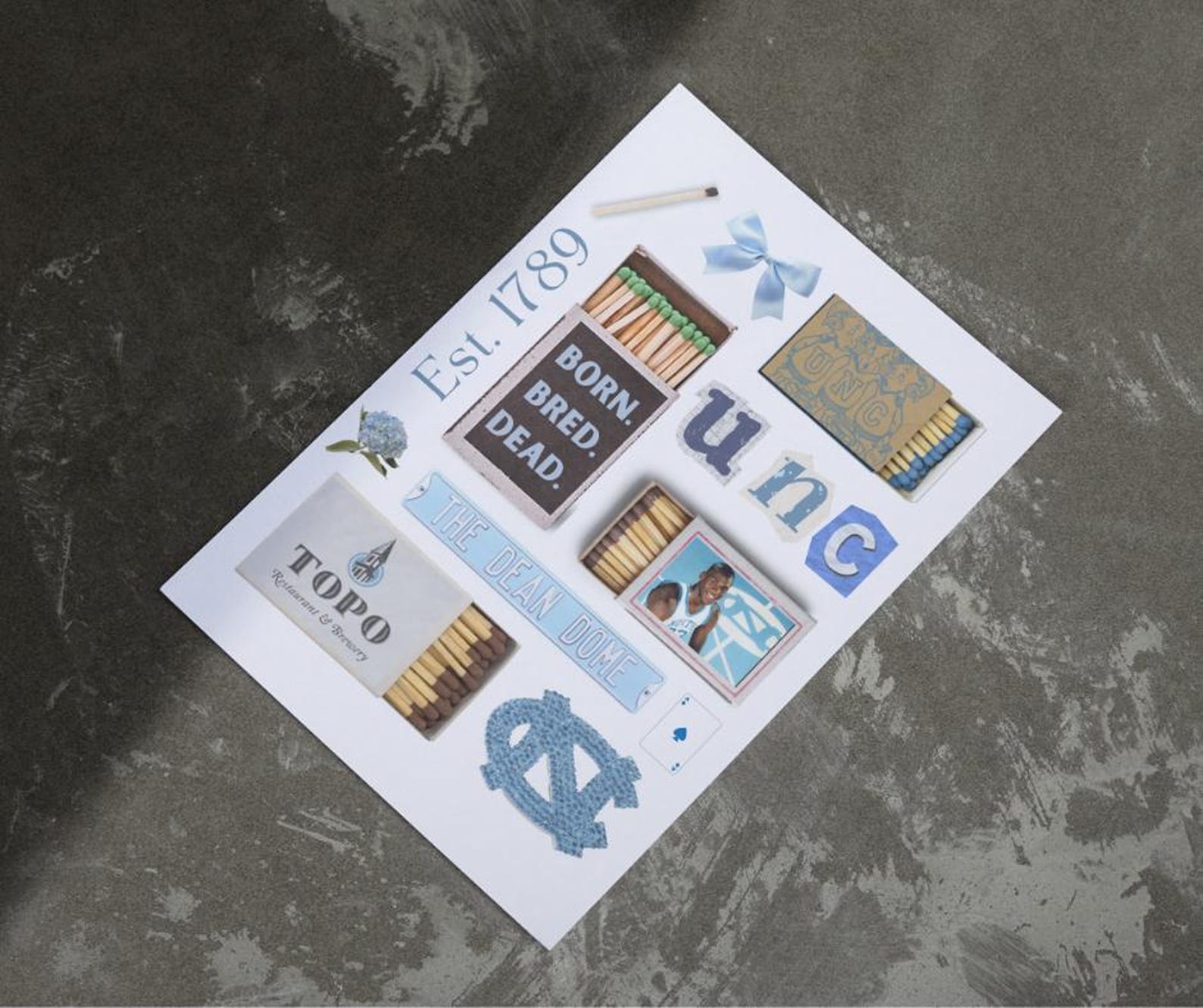 UNC Chapel Hill Matchbox Print - Etsy