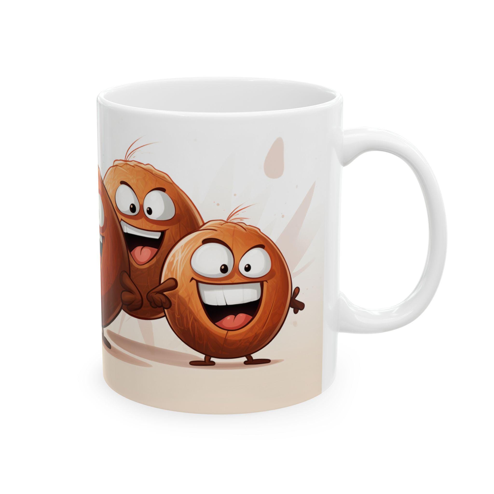 Bring the Chuckles With Our Cartoon Coconut Face 11oz Ceramic Mug! - Etsy