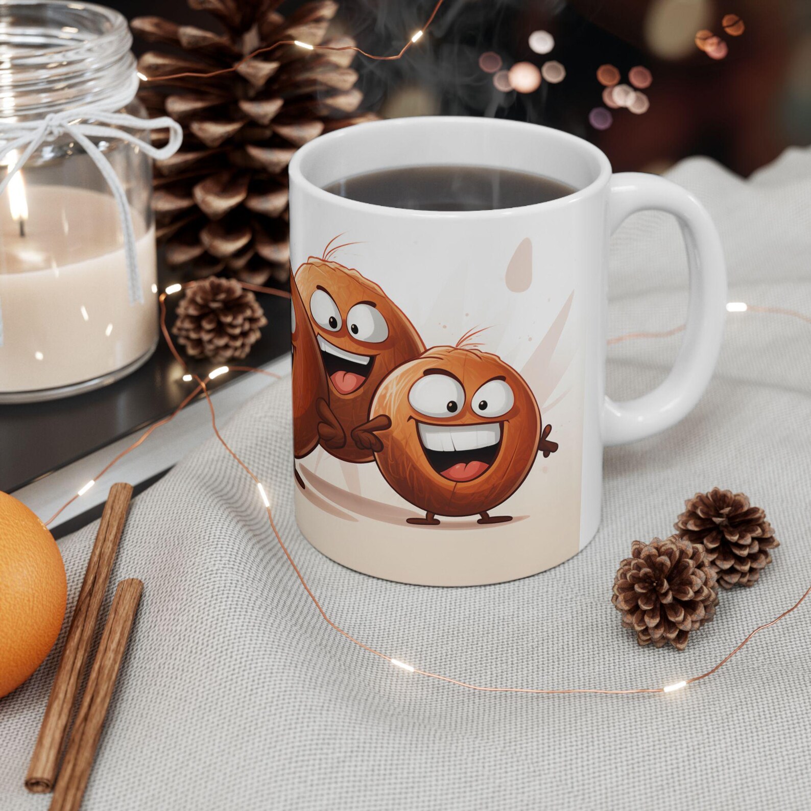 Bring the Chuckles With Our Cartoon Coconut Face 11oz Ceramic Mug! - Etsy
