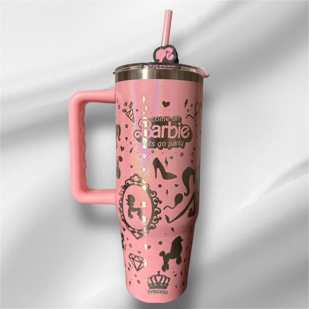 Barbie Pearlized Tumbler: Laser Engraved 30oz With Lid and Straw - Etsy