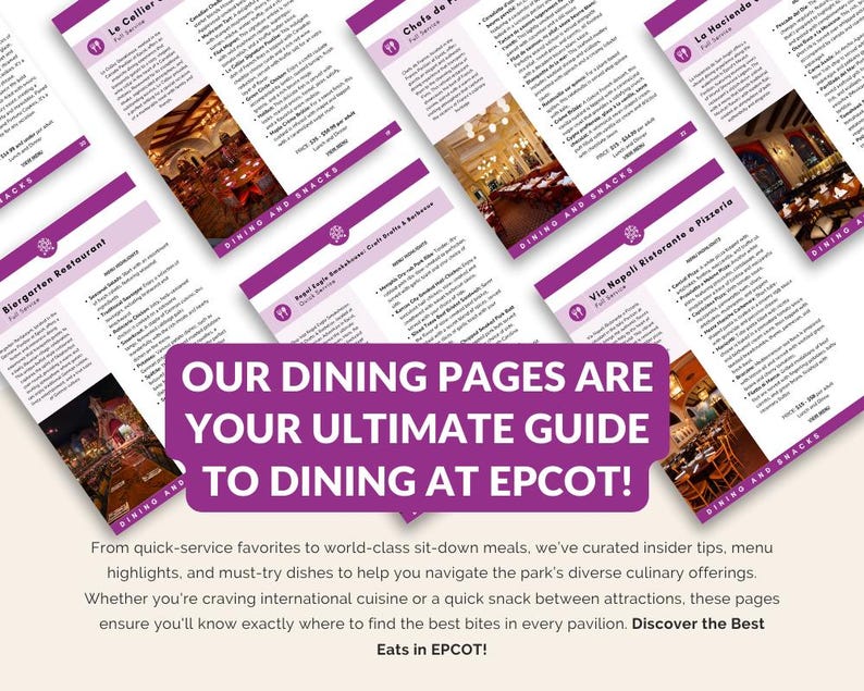 EPCOT Guidebook Ultimate Epcot Travel Guide Tips for Attractions, Dining & Hidden Gems WDW ...