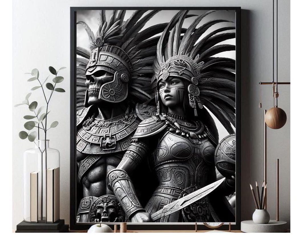 Aztec Warriors Couple Poster: Unique Valentine's Gift, Mexican Heritage ...