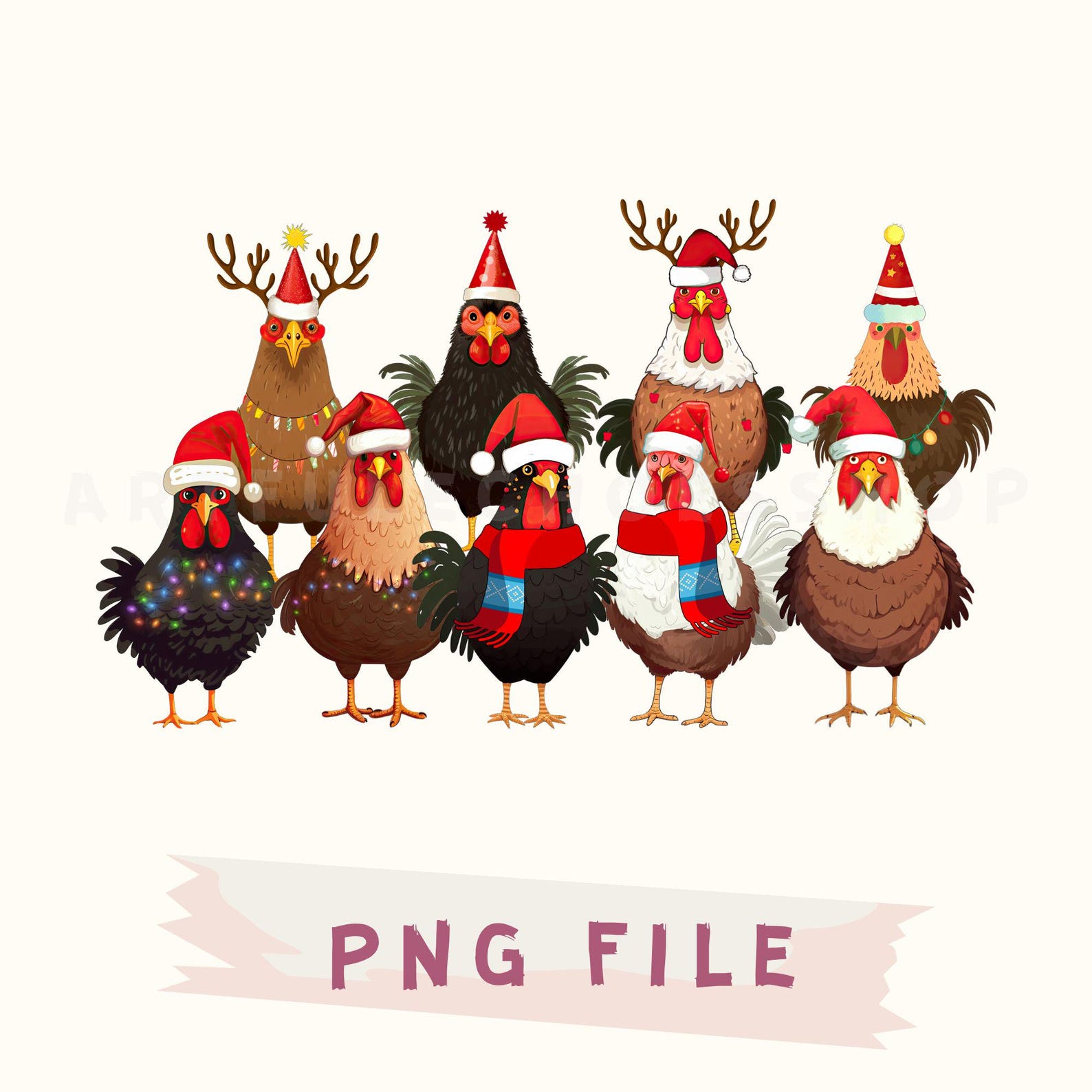 Merry Christmas PNG, Christmas Chicken Png, Christmas Season Png, Funny ...