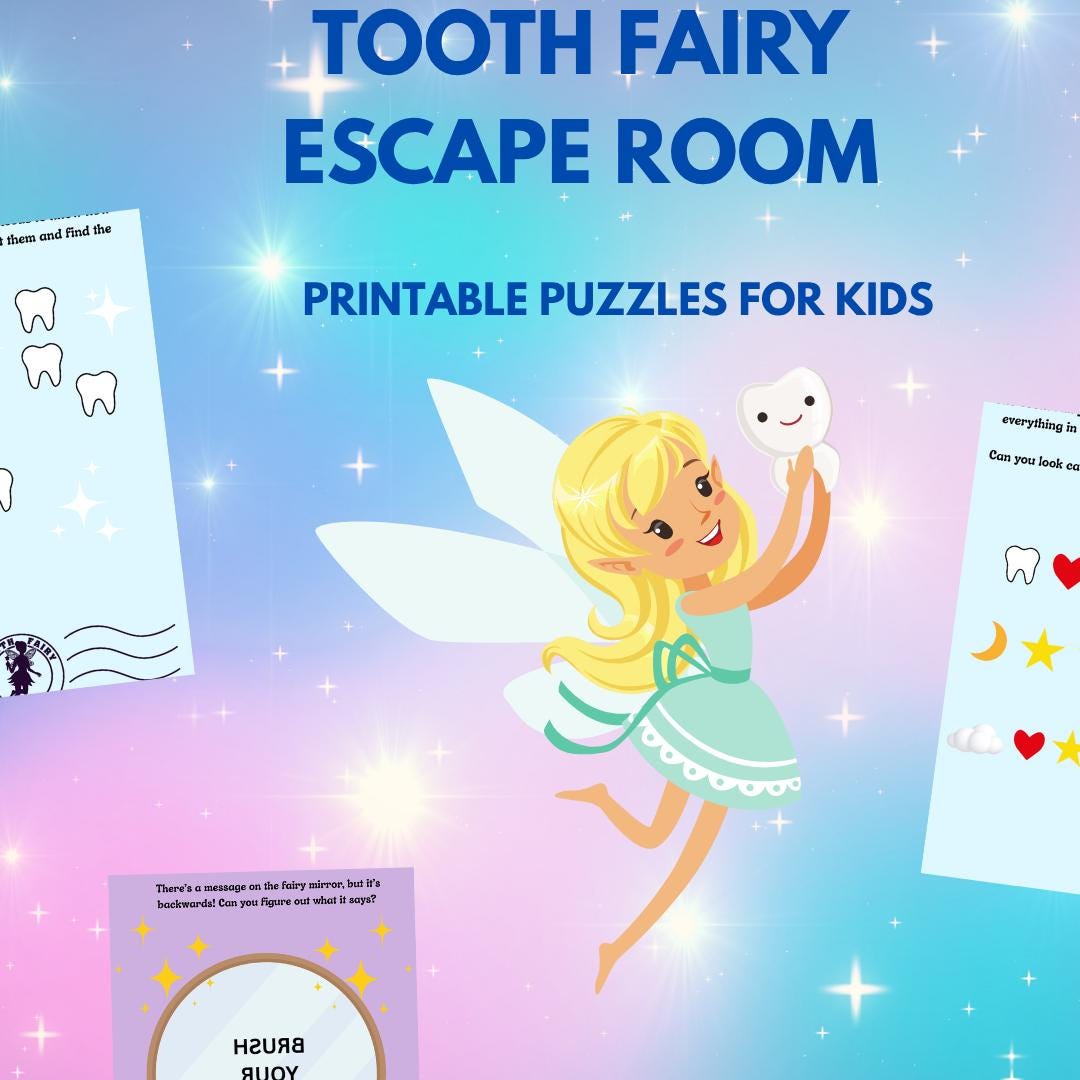 Tooth Fairy Escape Room: Printable Kids Puzzle Adventure (instant ...