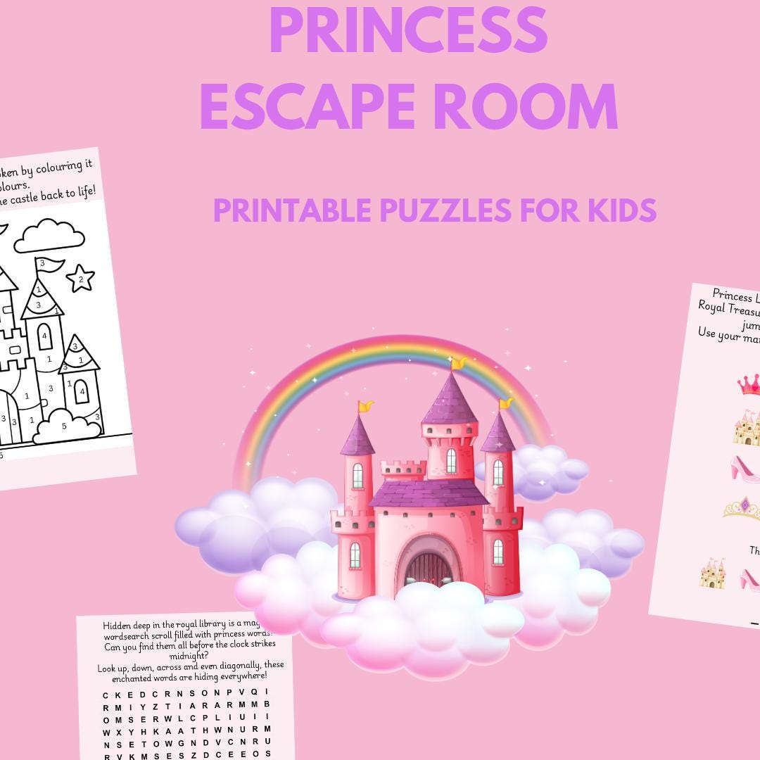 Princess Escape Room: Kids Printable Puzzle Game (instant Download, PDF ...