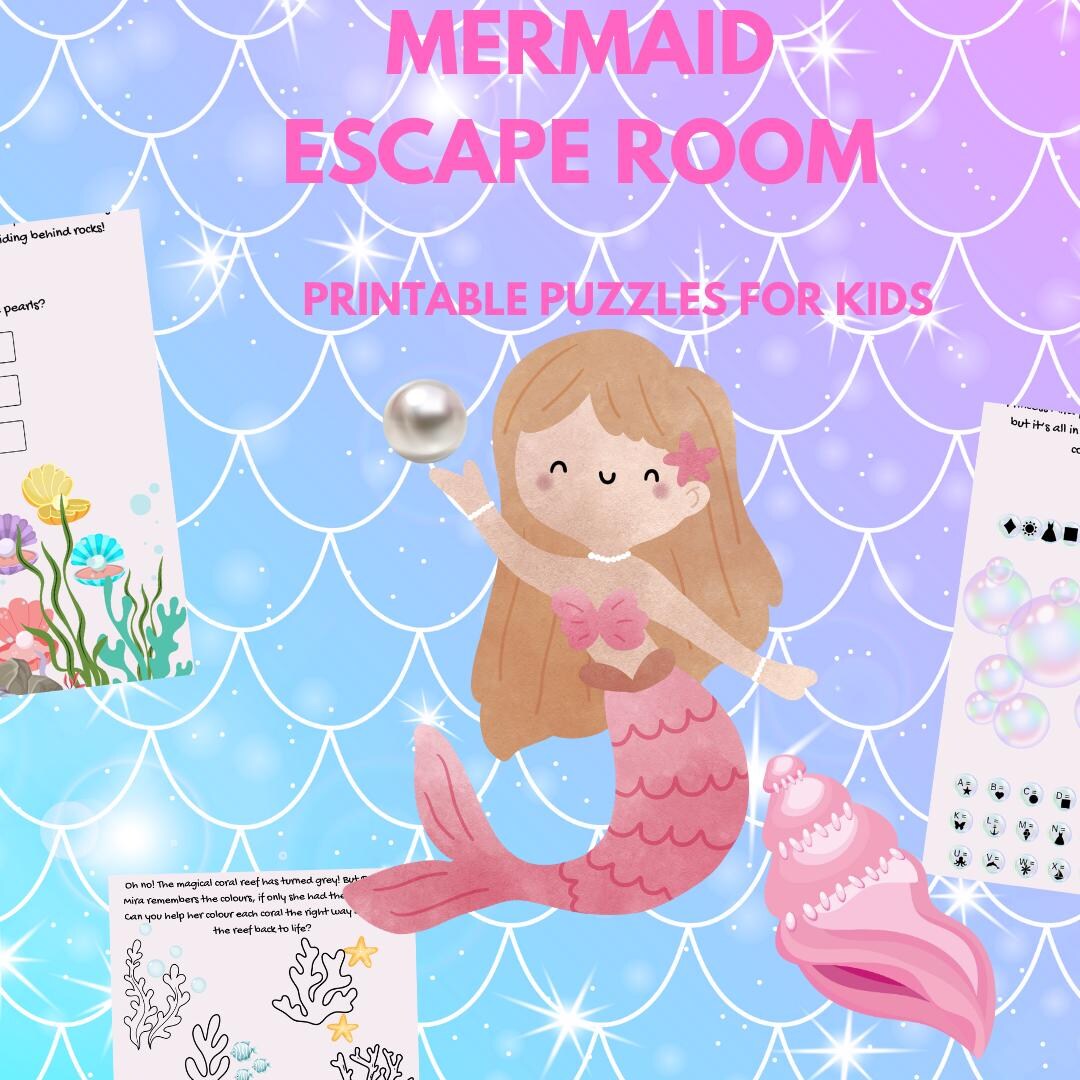 Mermaid Escape Room: Kids Printable Puzzle Adventure (instant Download ...