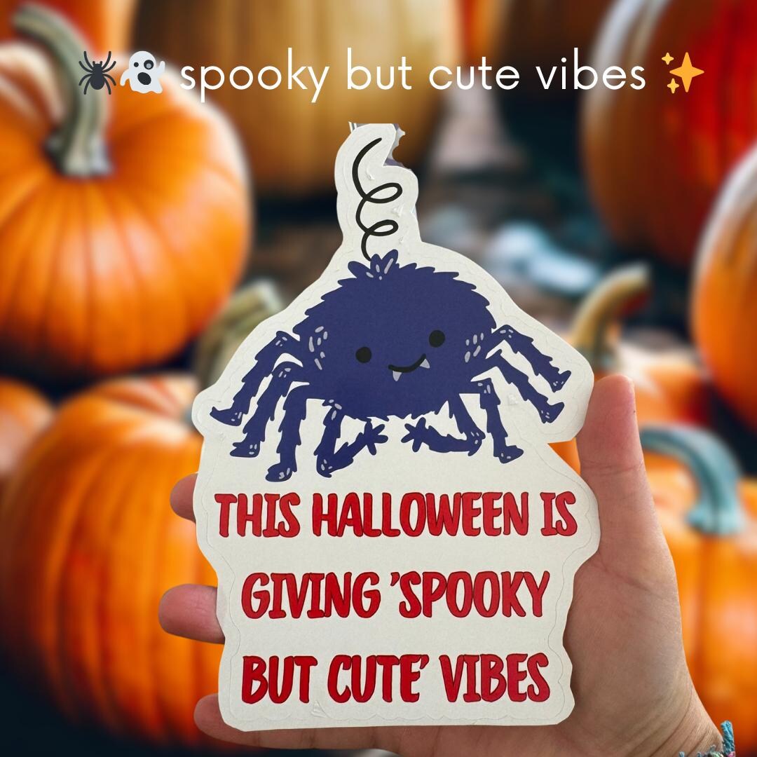 Giant Halloween Sticker Spooky Cute Spider Gen Z Slang-gift for ...