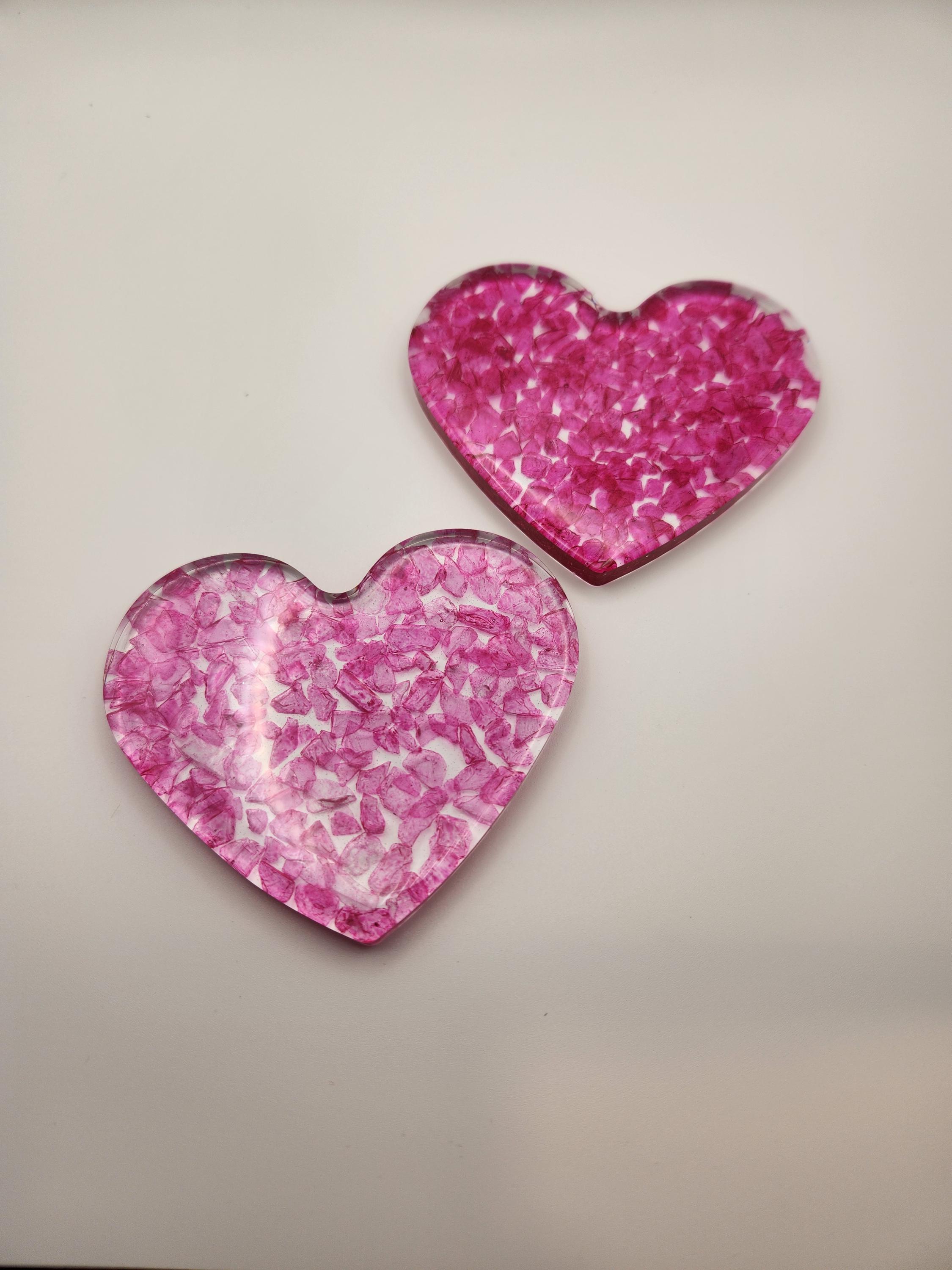 Crushed Glass Heart Coaster - Etsy
