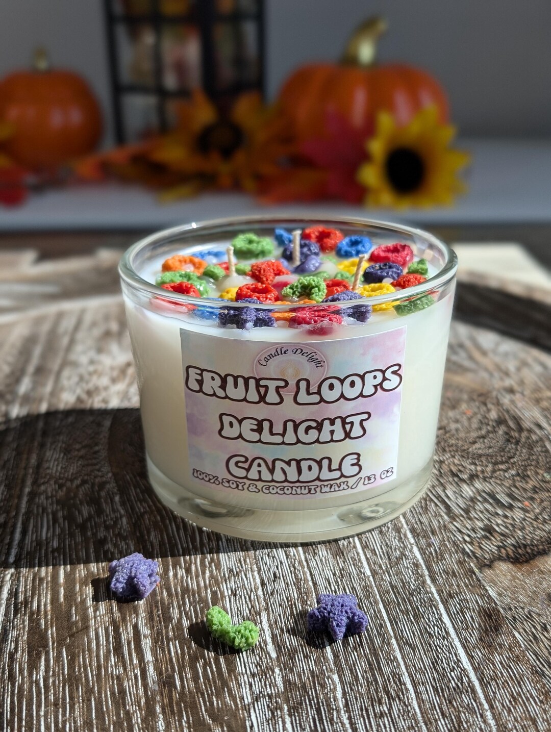 Fruit Loops Candle Cute Candle for Cool Gift Cereal Embeds Cereal-inspired Look Dessert Candle ...