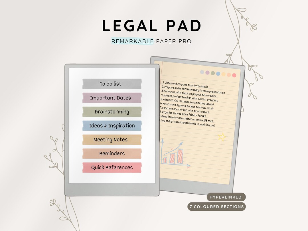 Legal Pad Remarkable Paper Pro, Notepad, Meeting Notes, Business ...