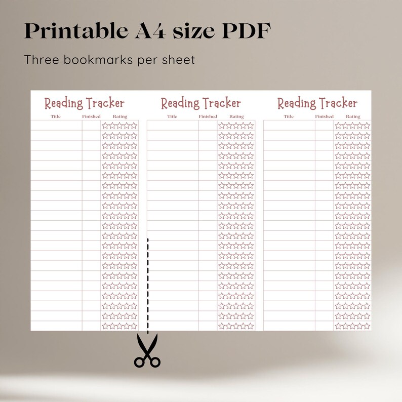 Pink Reading Tracker Bookmark PRINTABLE, Reading Log, Reading List, TBR ...